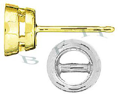 14K Earring For Stone Setting